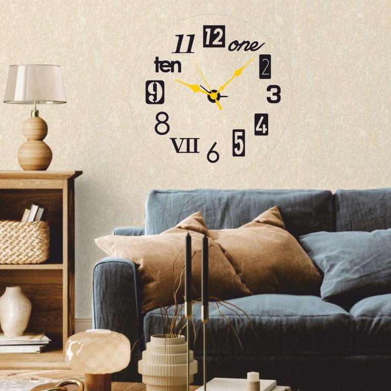 Playful Numerals Wall Clock - platesclock